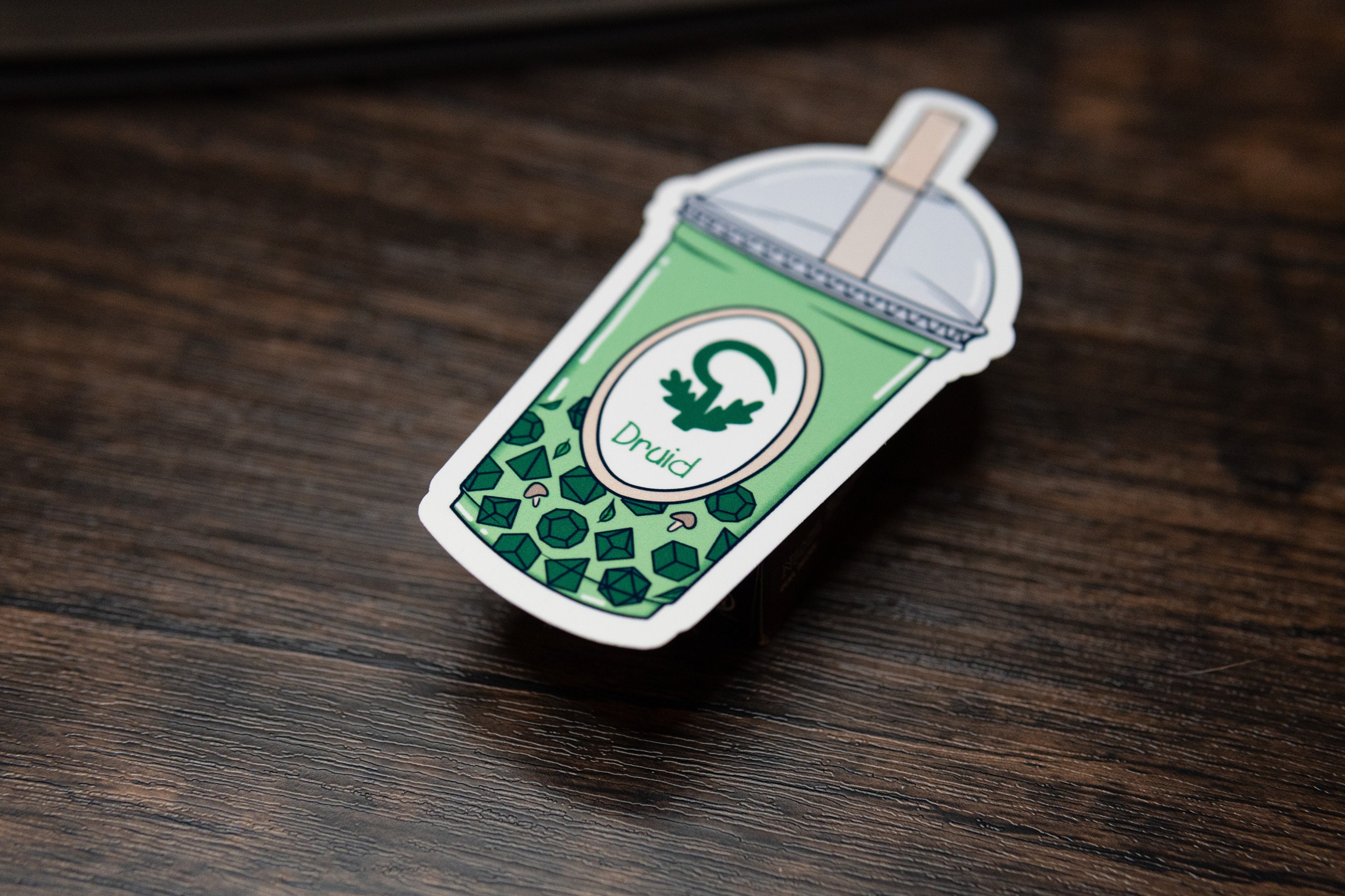 DND Dice Druid Boba Tea Class Sticker - Etsy