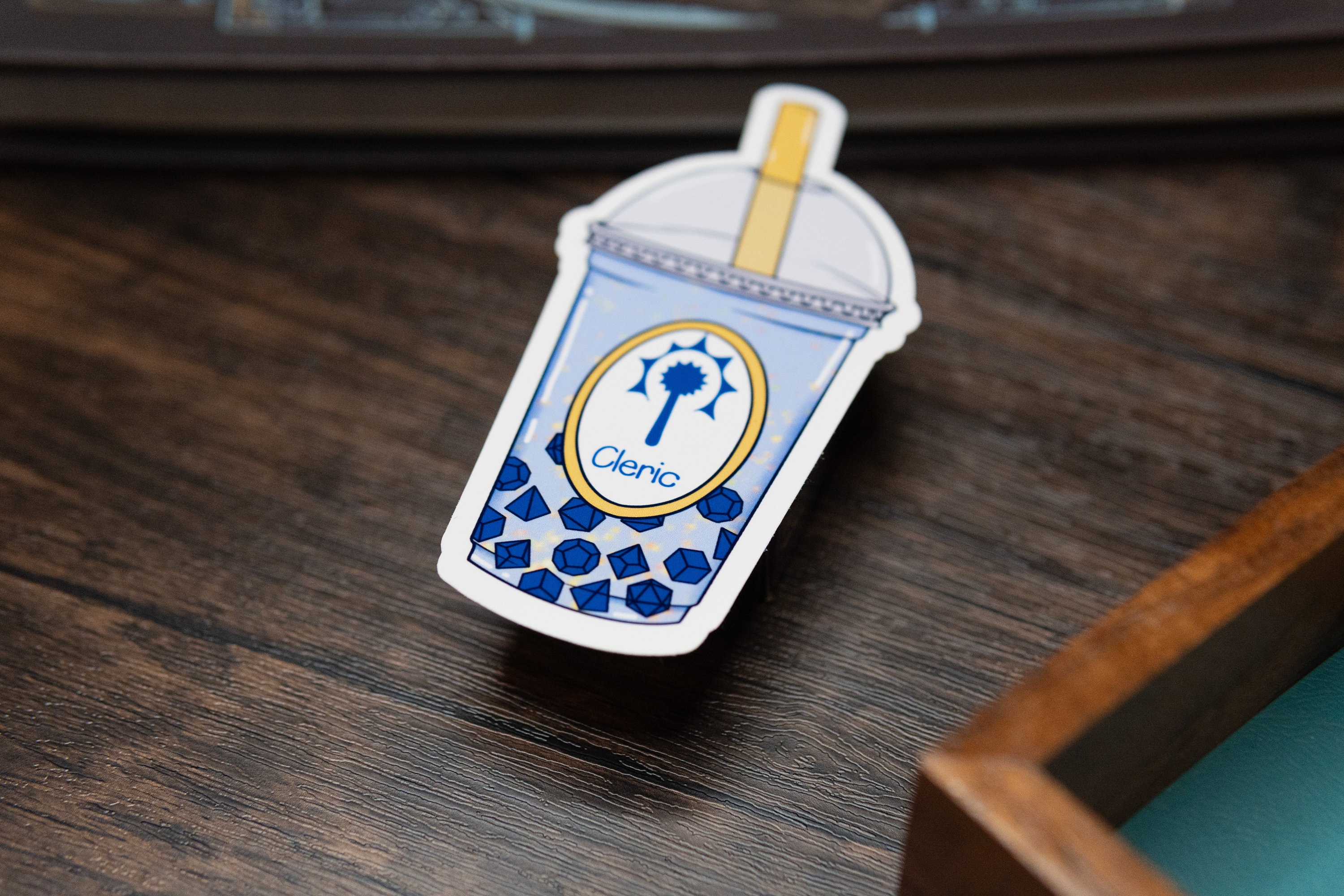 DND Dice Cleric Boba Tea Class Sticker - Etsy