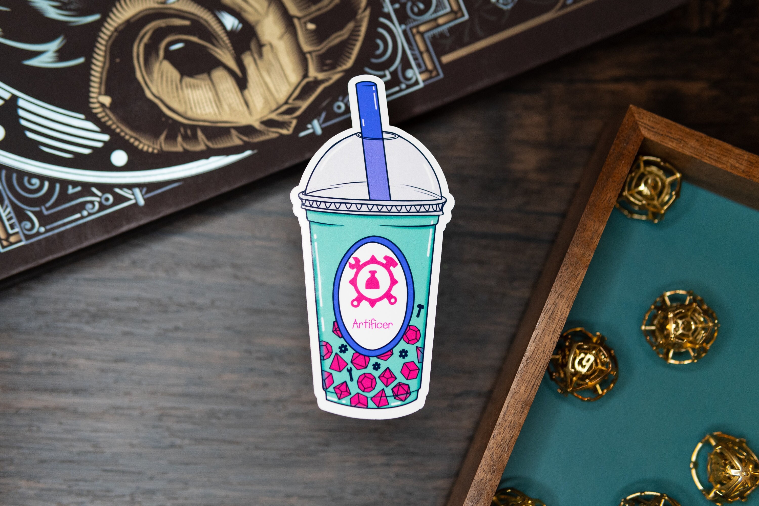 DND Dice Artificer Boba Tea Class Sticker - Etsy