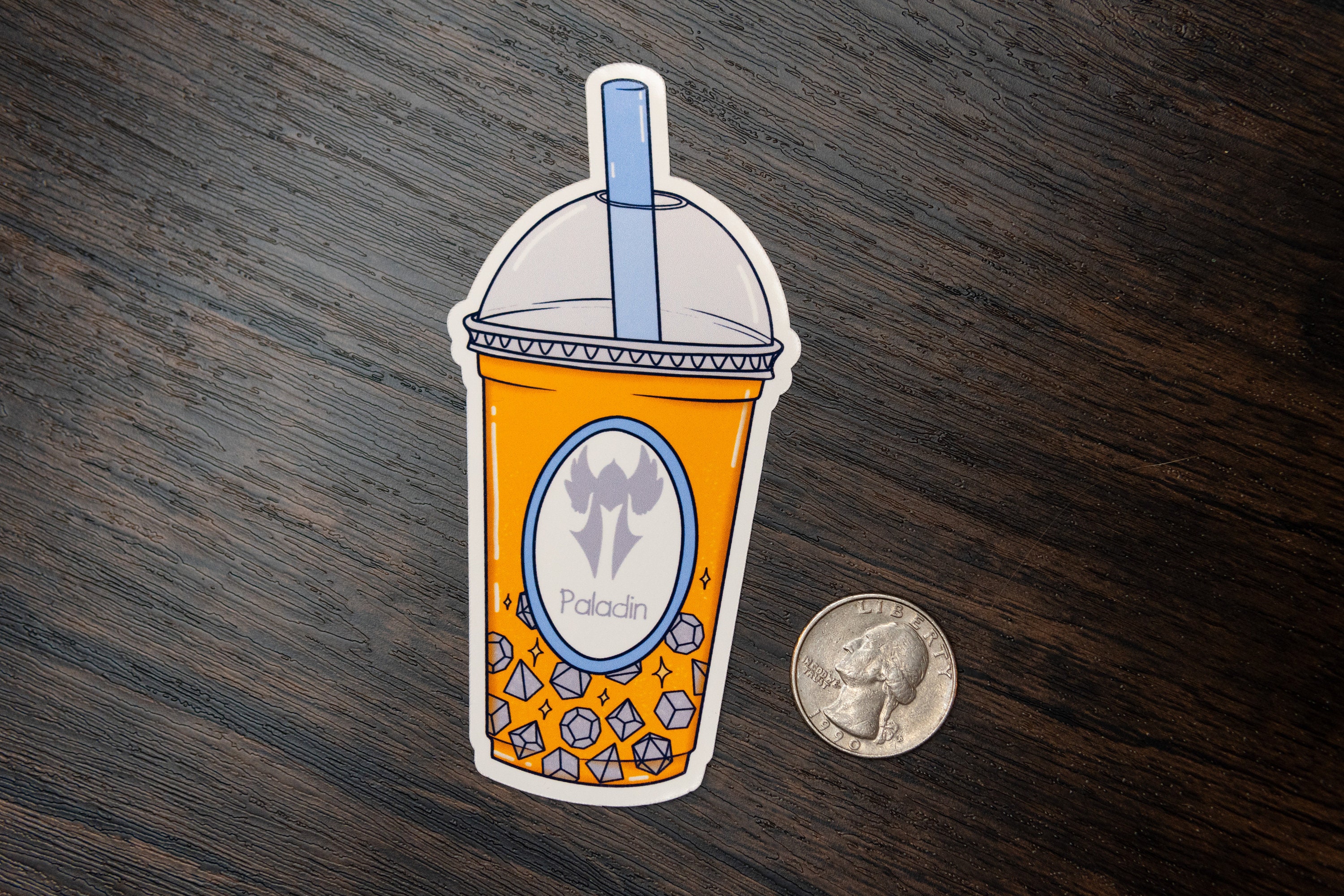 DND Dice Paladin Boba Tea Class Sticker - Etsy