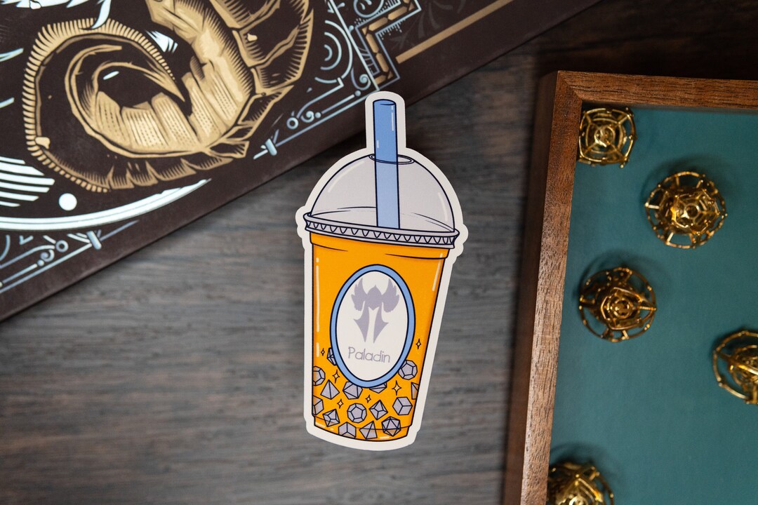DND Dice Paladin Boba Tea Class Sticker - Etsy
