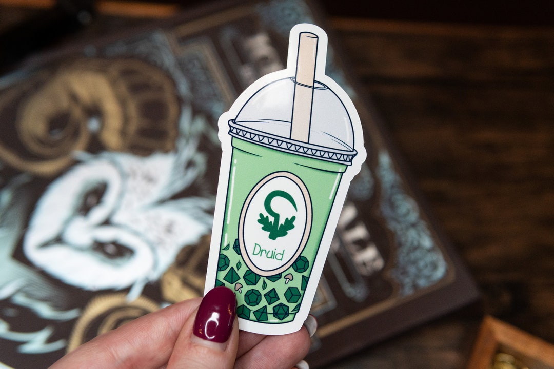 DND Dice Druid Boba Tea Class Sticker - Etsy