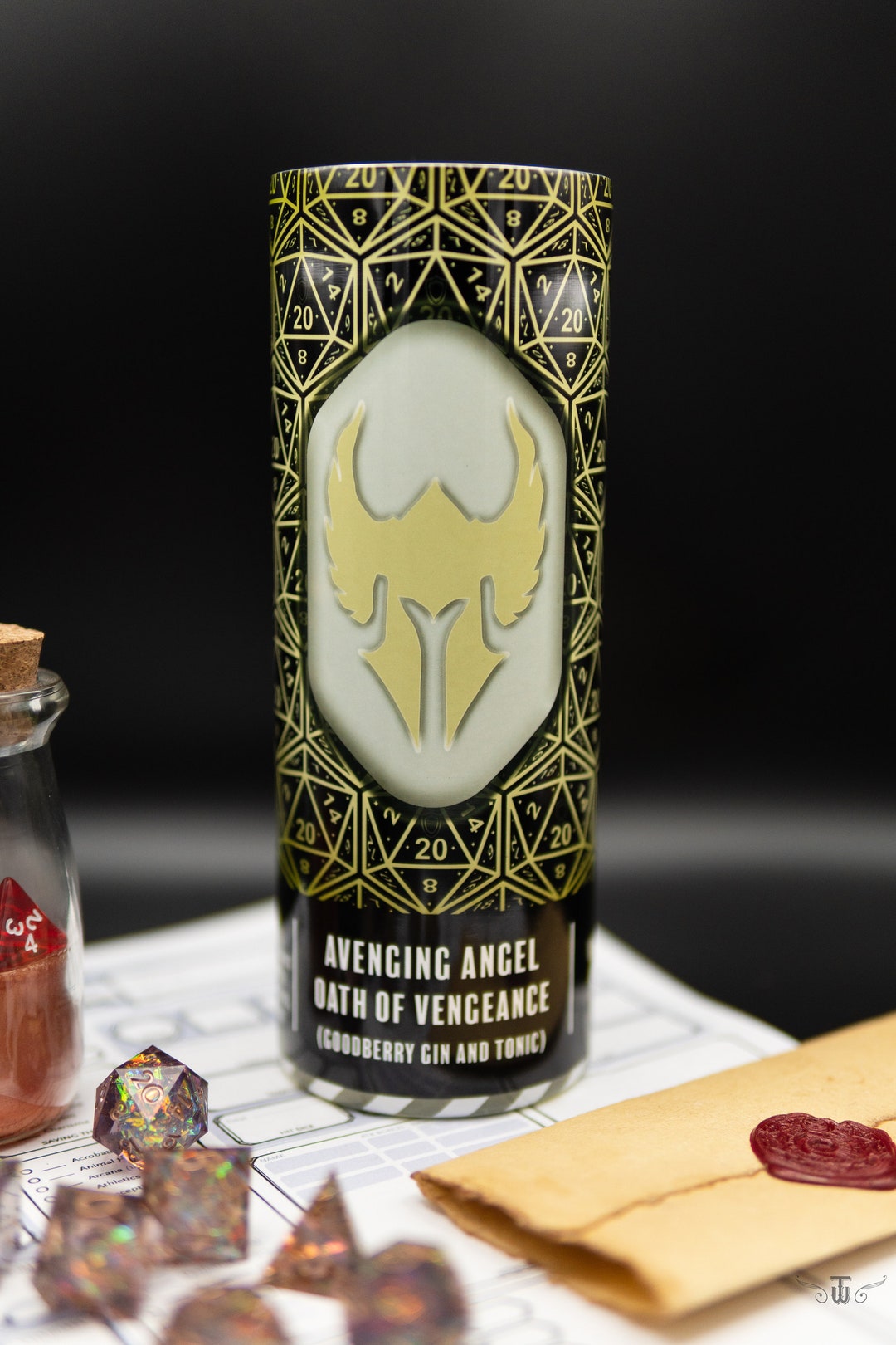 Dnd Paladin 20oz Skinny Tumbler (w/ Lid + Straw) - Customization ...