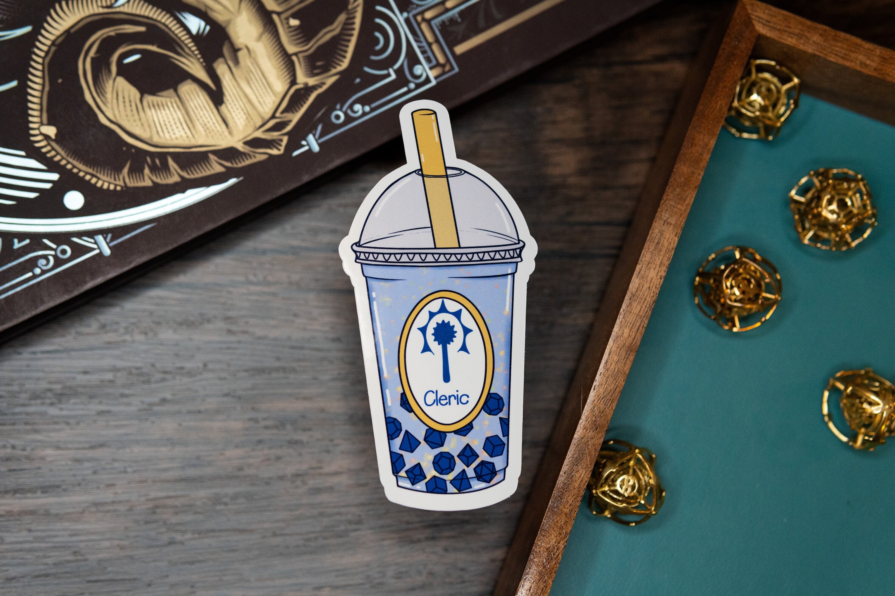 DND Dice Cleric Boba Tea Class Sticker - Etsy
