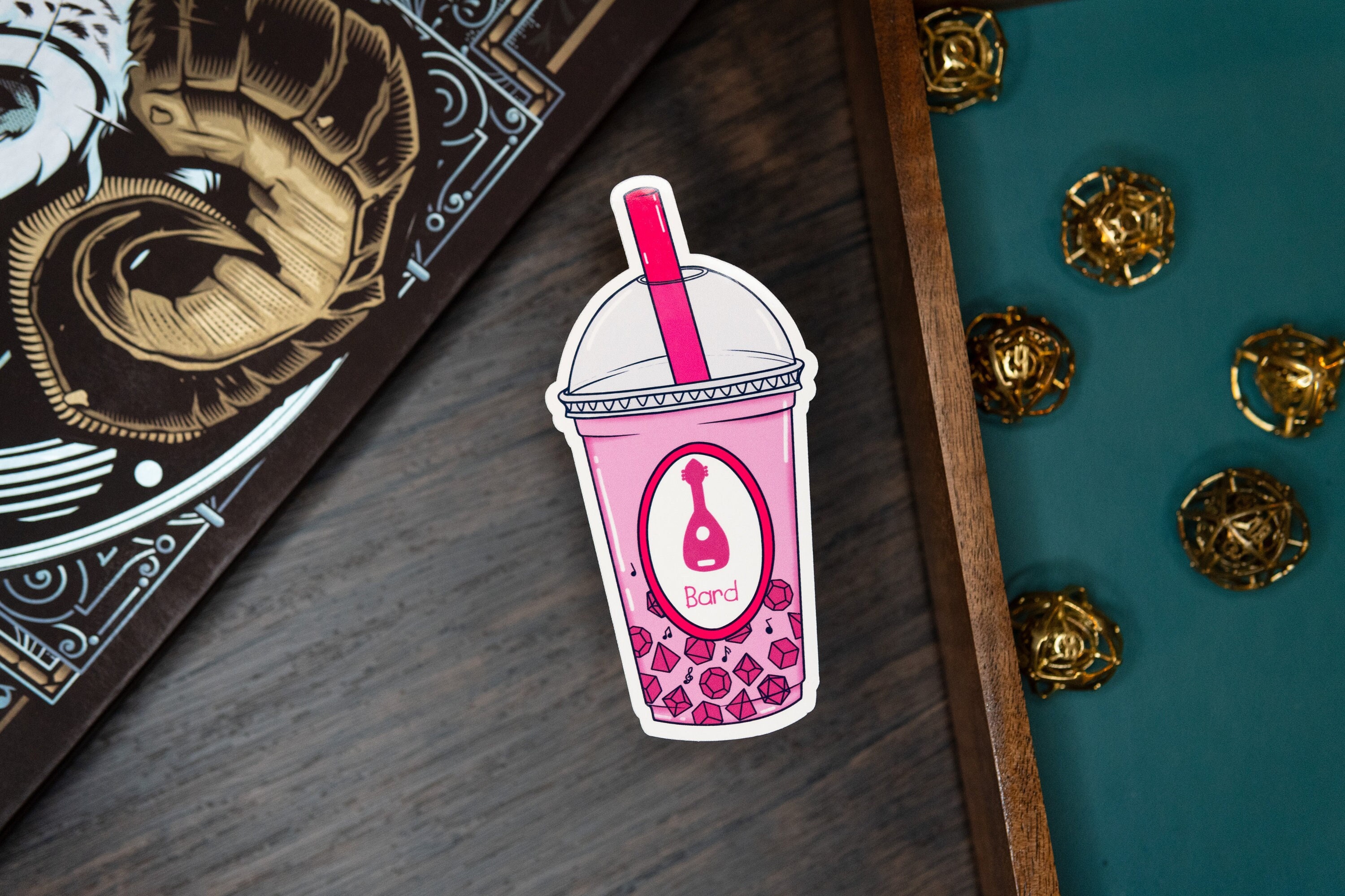 DND Dice Bard Boba Tea Class Sticker - Etsy