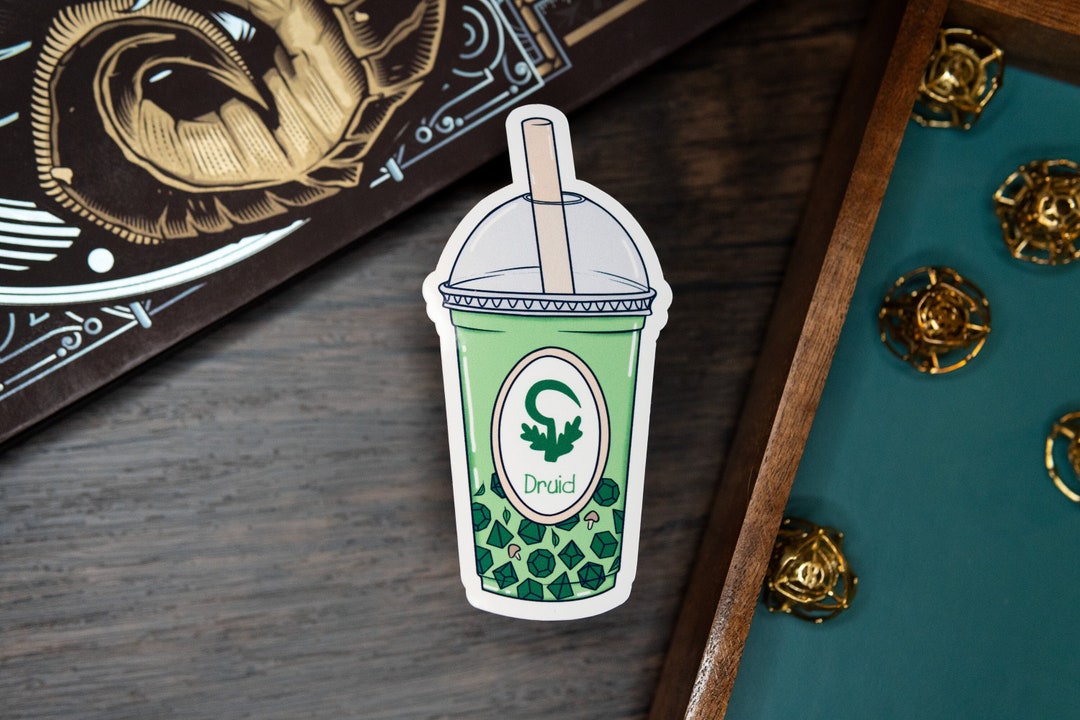 DND Dice Druid Boba Tea Class Sticker - Etsy