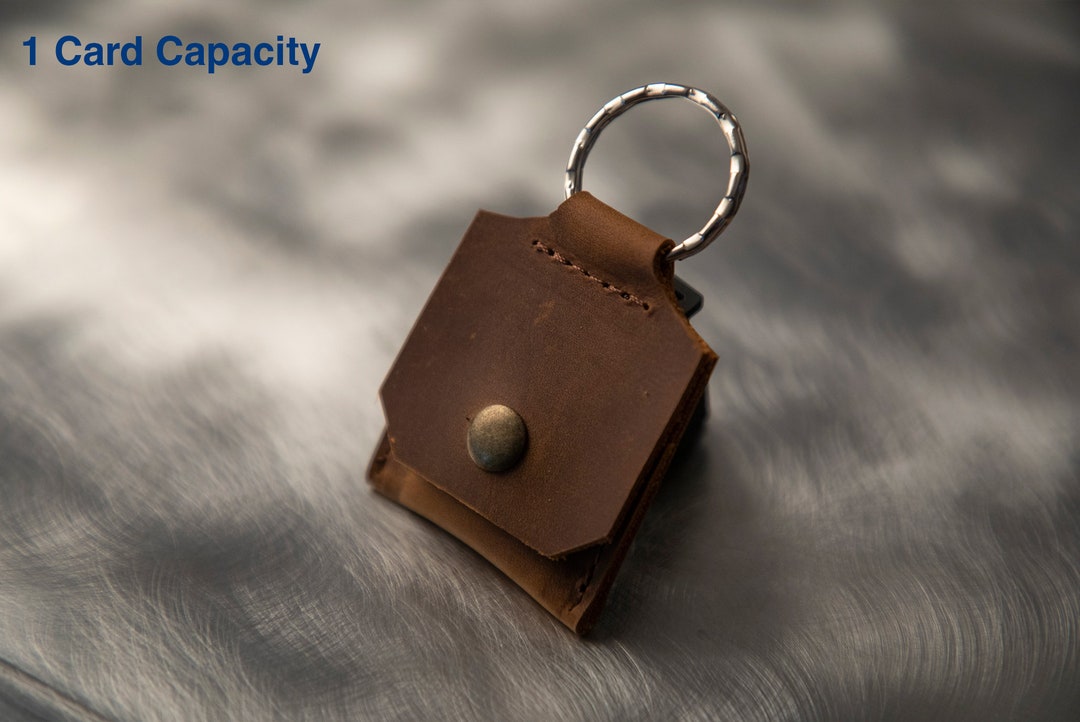 Genuine Leather SD Memory Card Case / Key Chain Holder 1-2 Card ...