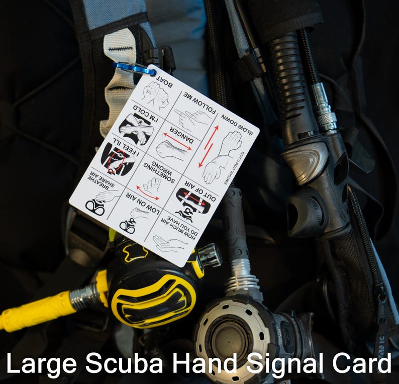 Submersible Scuba Diving Hand Signal Cheat Sheet Luggage Tag W ...