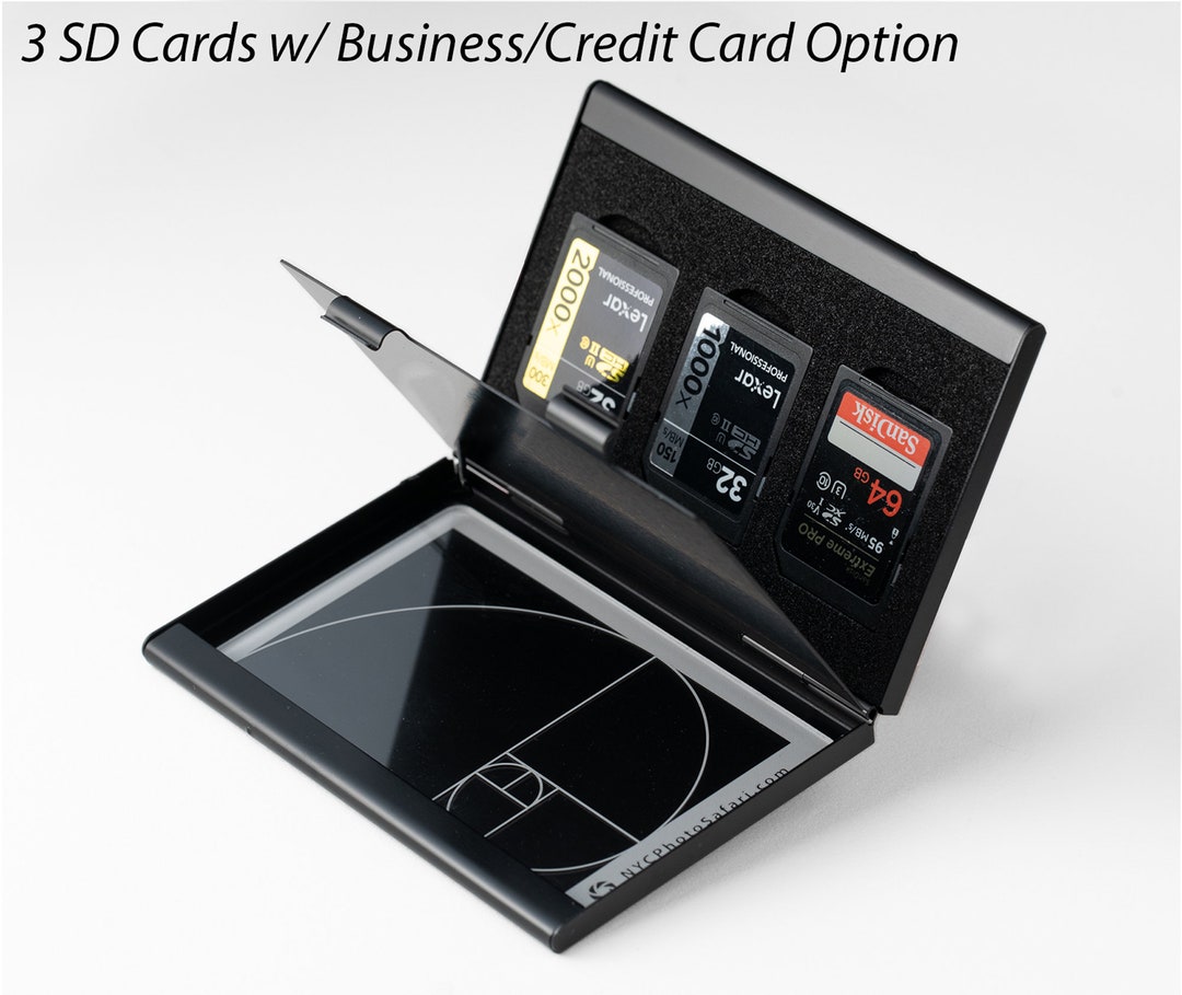 Personalized SD Card Holder Wallet Holds up to 3 SD Cards + Business ...