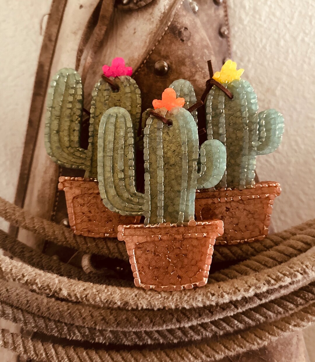 Cactus Pot Car Air Freshener | Western Retro Custom Scented Freshie ...