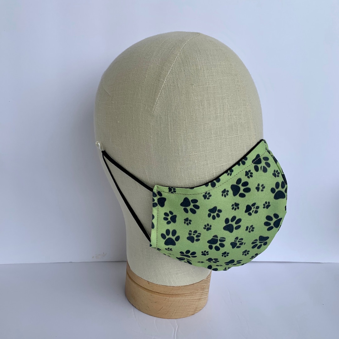 Paw Prints Face Mask: Reversible 100% Cotton With Nose Wire - Etsy