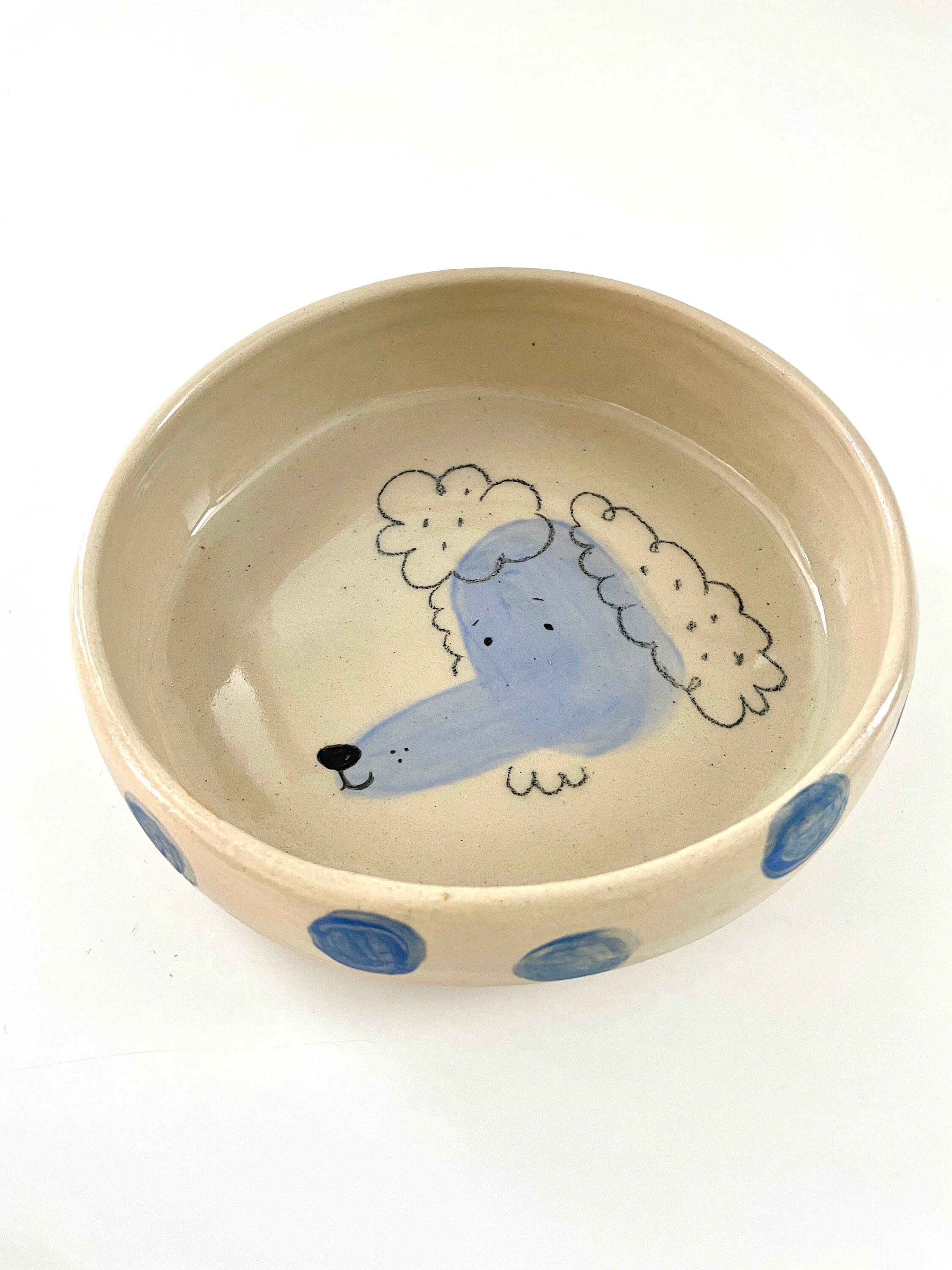 Ceramic Pet Bowl, Illustrated Dog Bowl, Handmade Dog Bowl, Stoneware ...