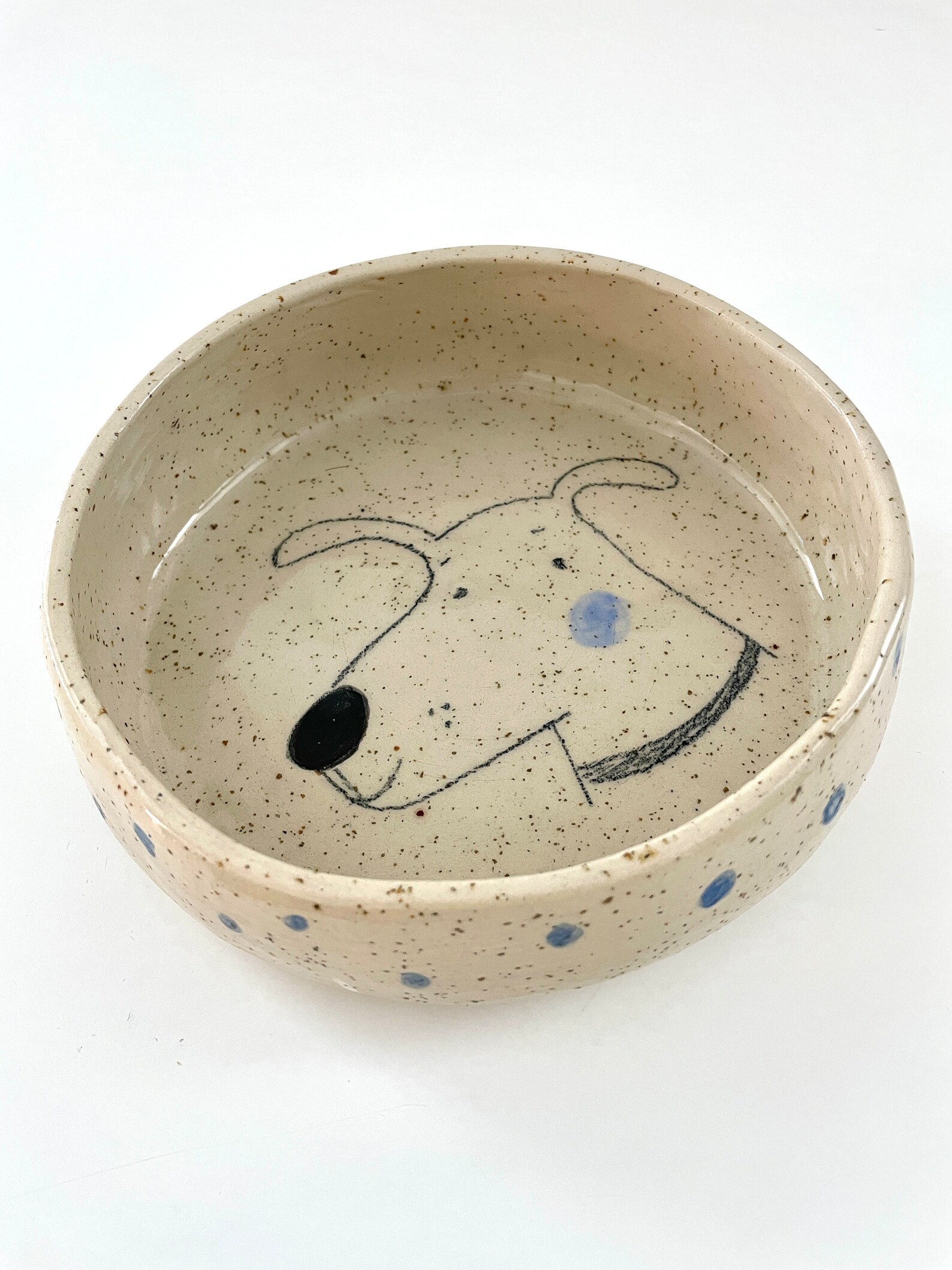 Ceramic Pet Bowl, Illustrated Dog Bowl, Handmade Dog Bowl, Stoneware ...