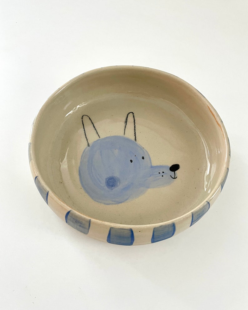 Ceramic Pet Bowl, Illustrated Dog Bowl, Handmade Dog Bowl, Stoneware ...