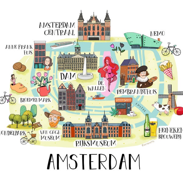 Amsterdam Map - Etsy