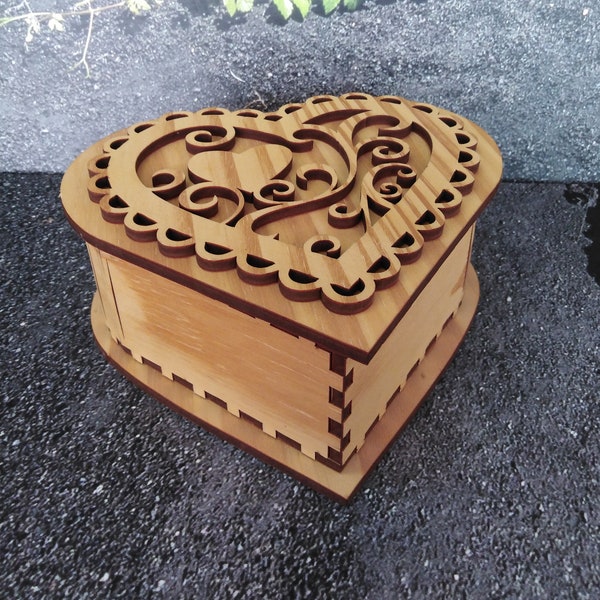 Wooden Heart Box - Etsy UK