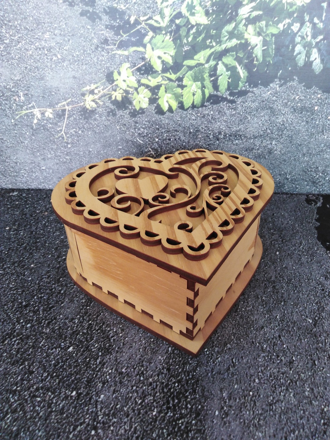 WOOD BOX, Heart-shaped, Laser Cut - Etsy