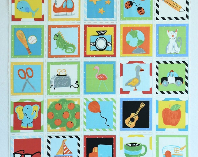 Search and See 100% Cotton Panel 45 Different I Spy Squares Lion Cat ...