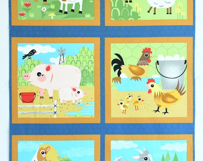 Oink A Doodle Moo Panel by Moda 100% Cotton Farm Theme Mama and Babies ...