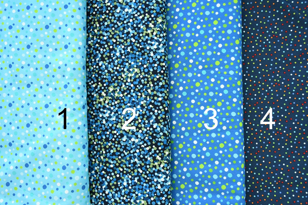 Dots & Spots 100% Cotton Blue White Lime Turquoise Red Orange Green ...