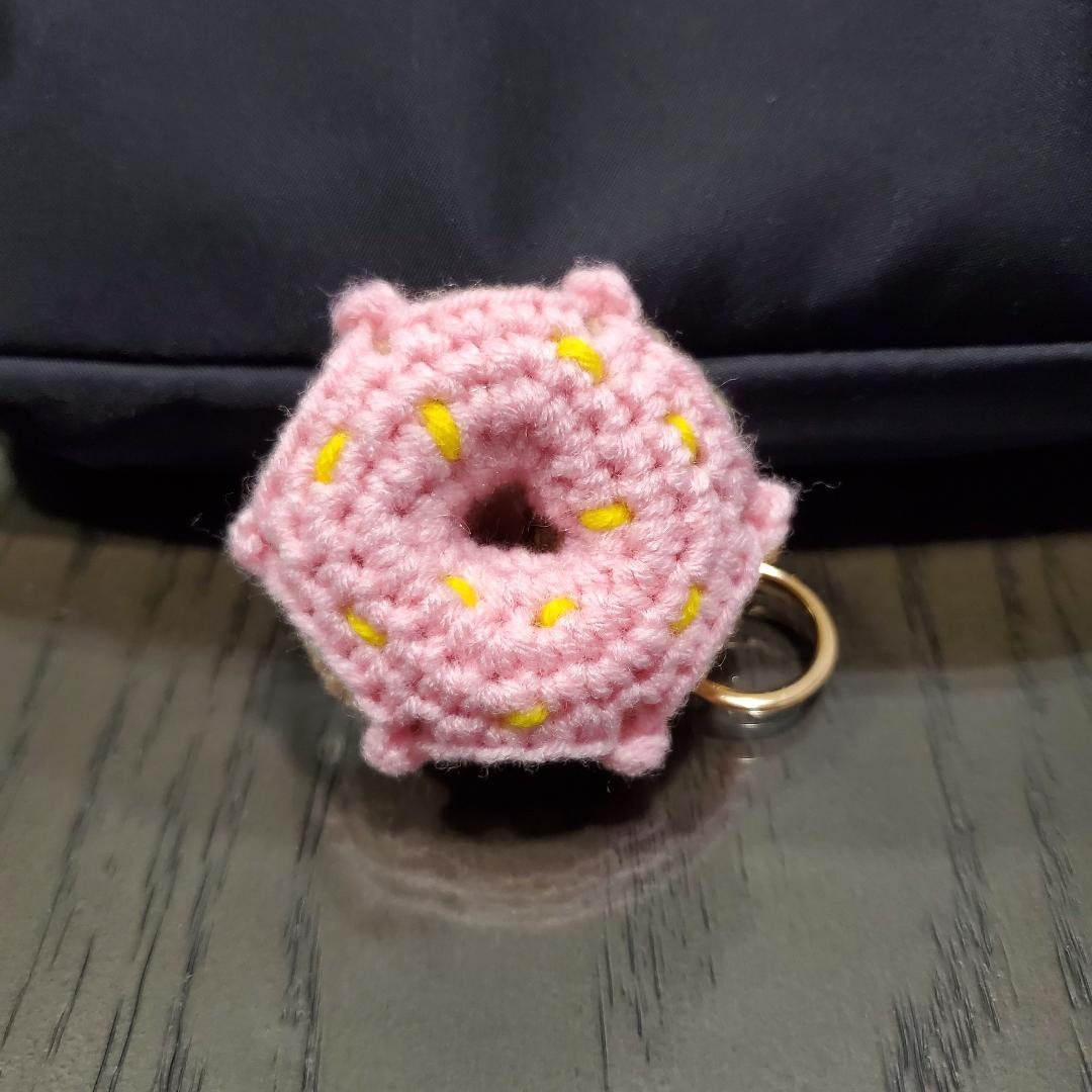 Crochet Keychain/ Donut Keychain/ Pink Keychain - Etsy