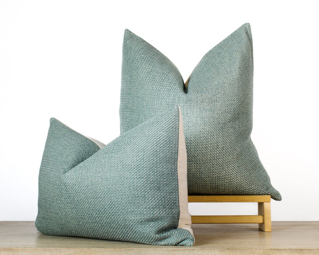 Solid Sage Green Pillow Cover → Light Green Textured Throw Pillow ...