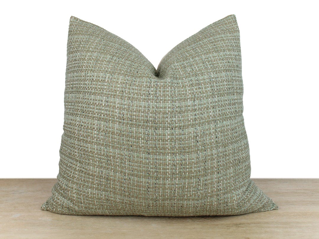 Elegant Sage Green Tweed Pillow | Green Brown Chanel Fabric ...