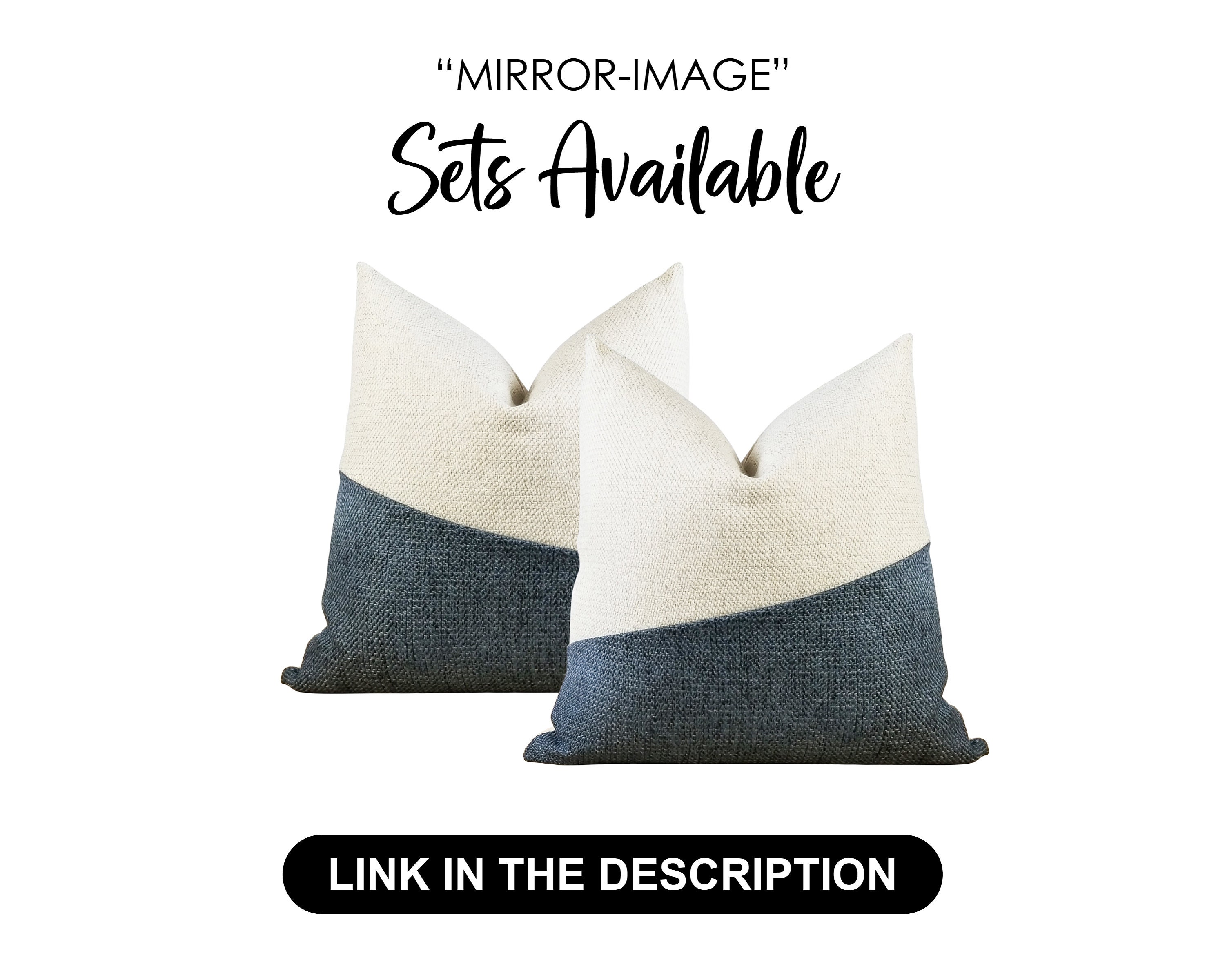 Blue Minimalist Pillow Cover Navy Blue& White Colorblock - Etsy