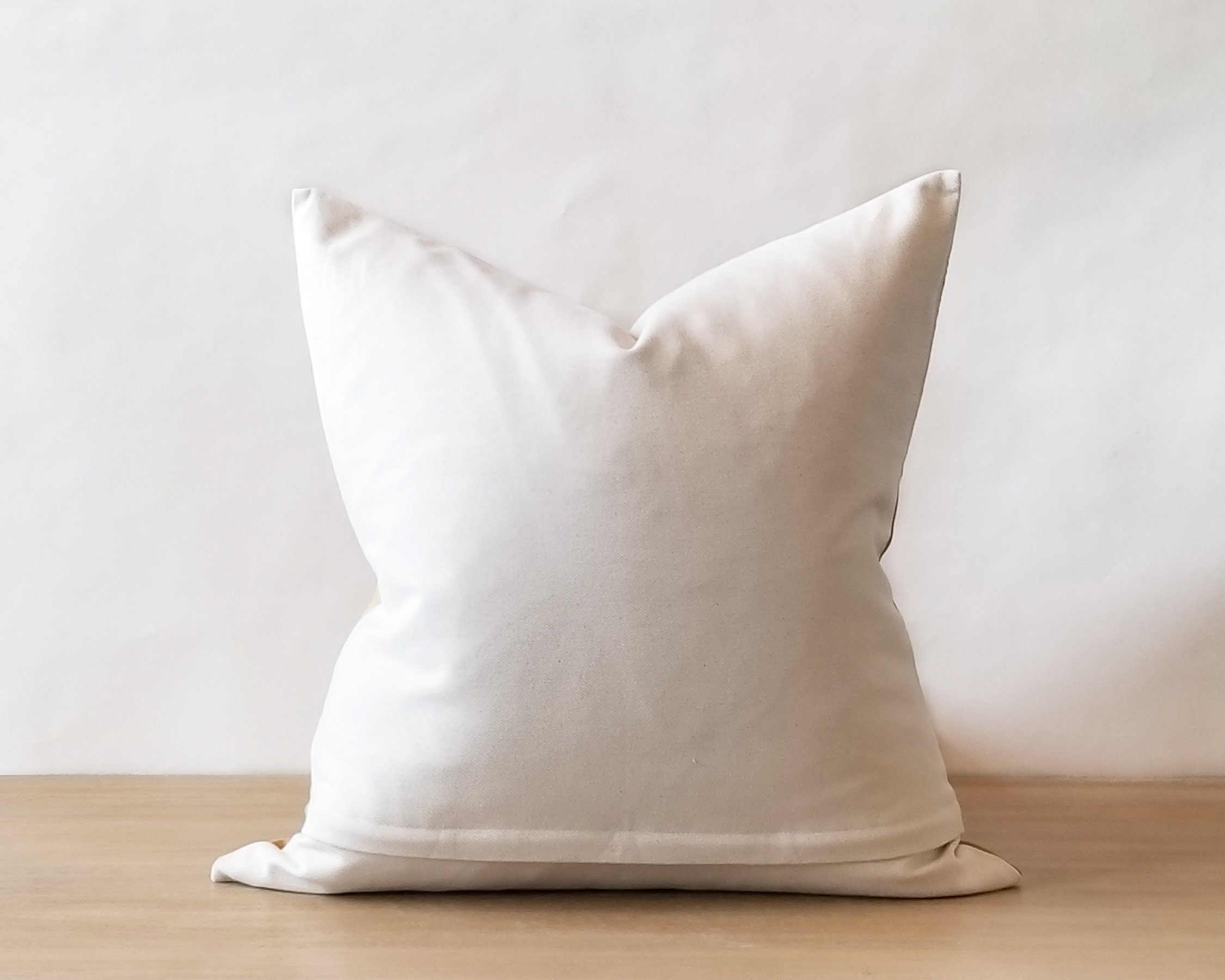 White Linen Pillow Cover With Faux Leather Stripes | Coastal Décor ...