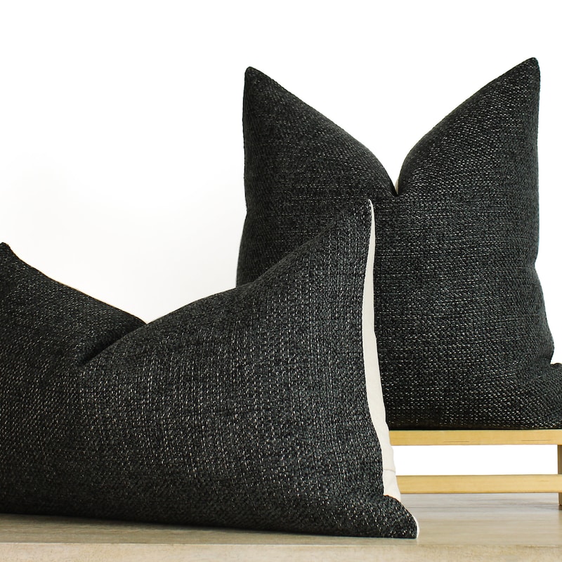 Black Lumbar Pillow - Etsy