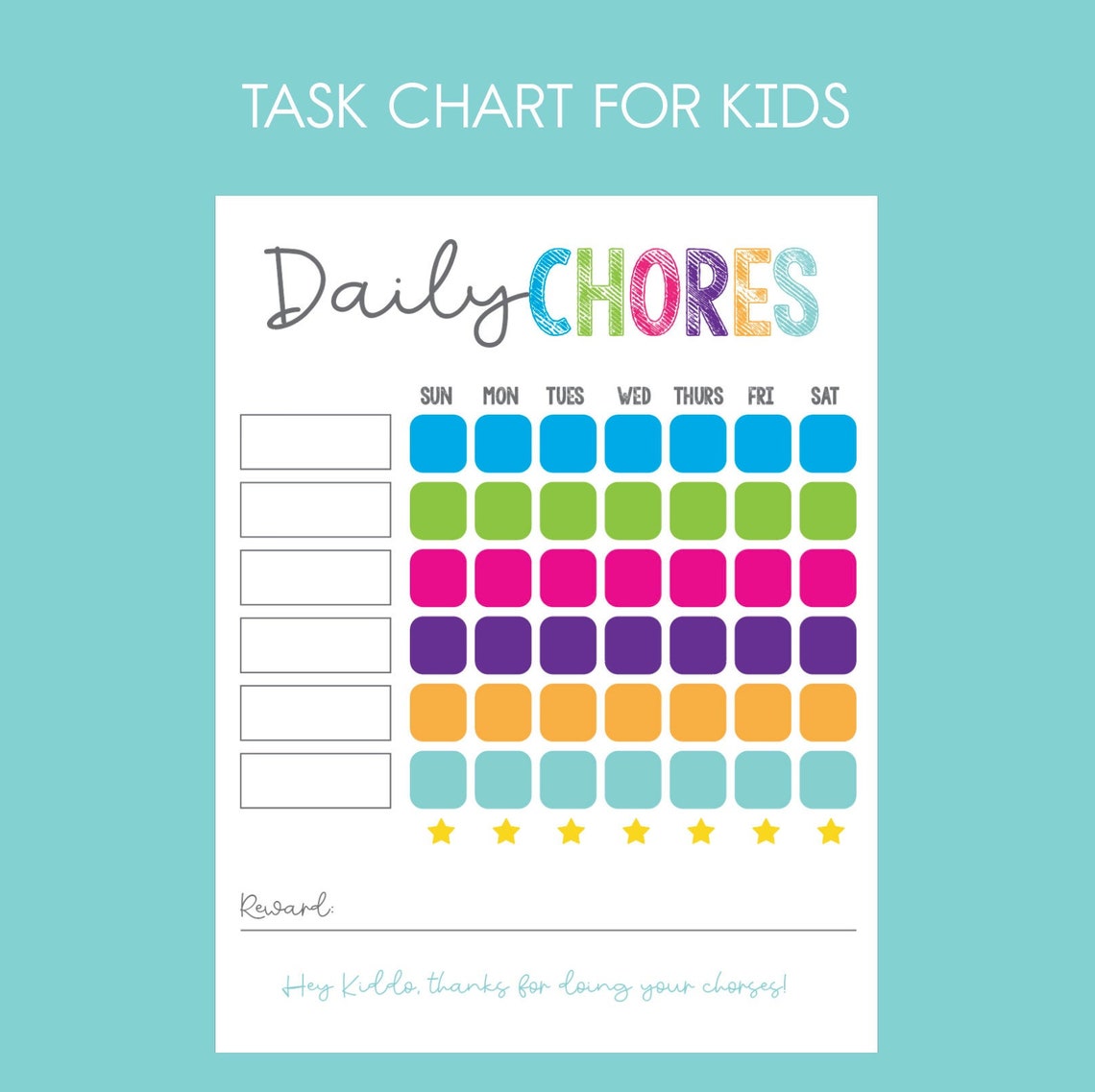 DAILY CHORES Kids Chart - Etsy