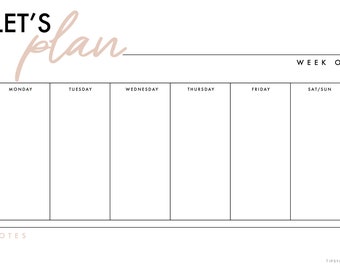 WEEKLY PLANNER Printable Download Simple Modern Design - Etsy