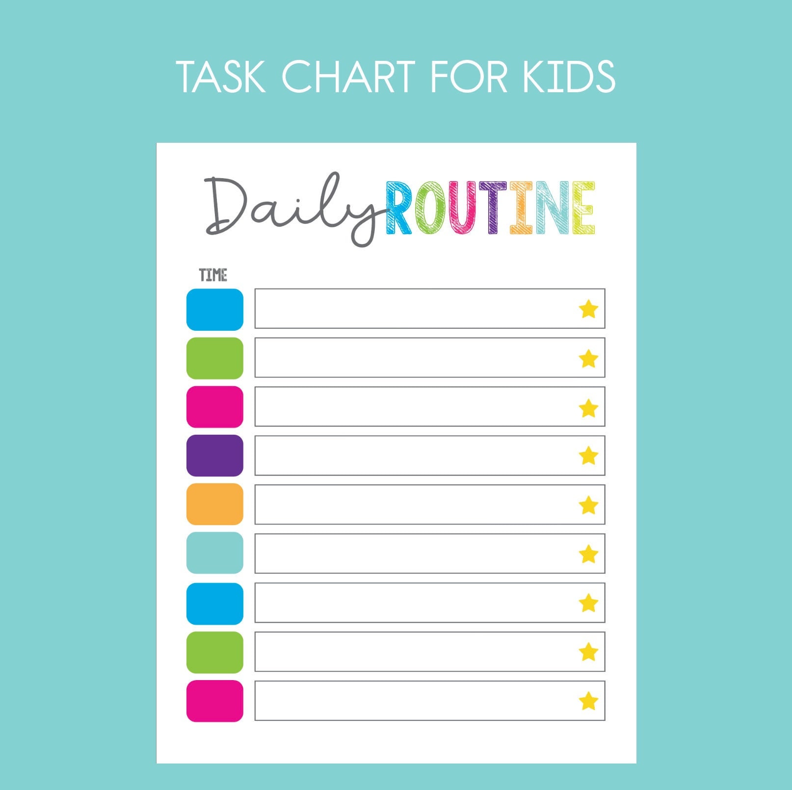 DAILY ROUTINE - Kids Chart - Etsy