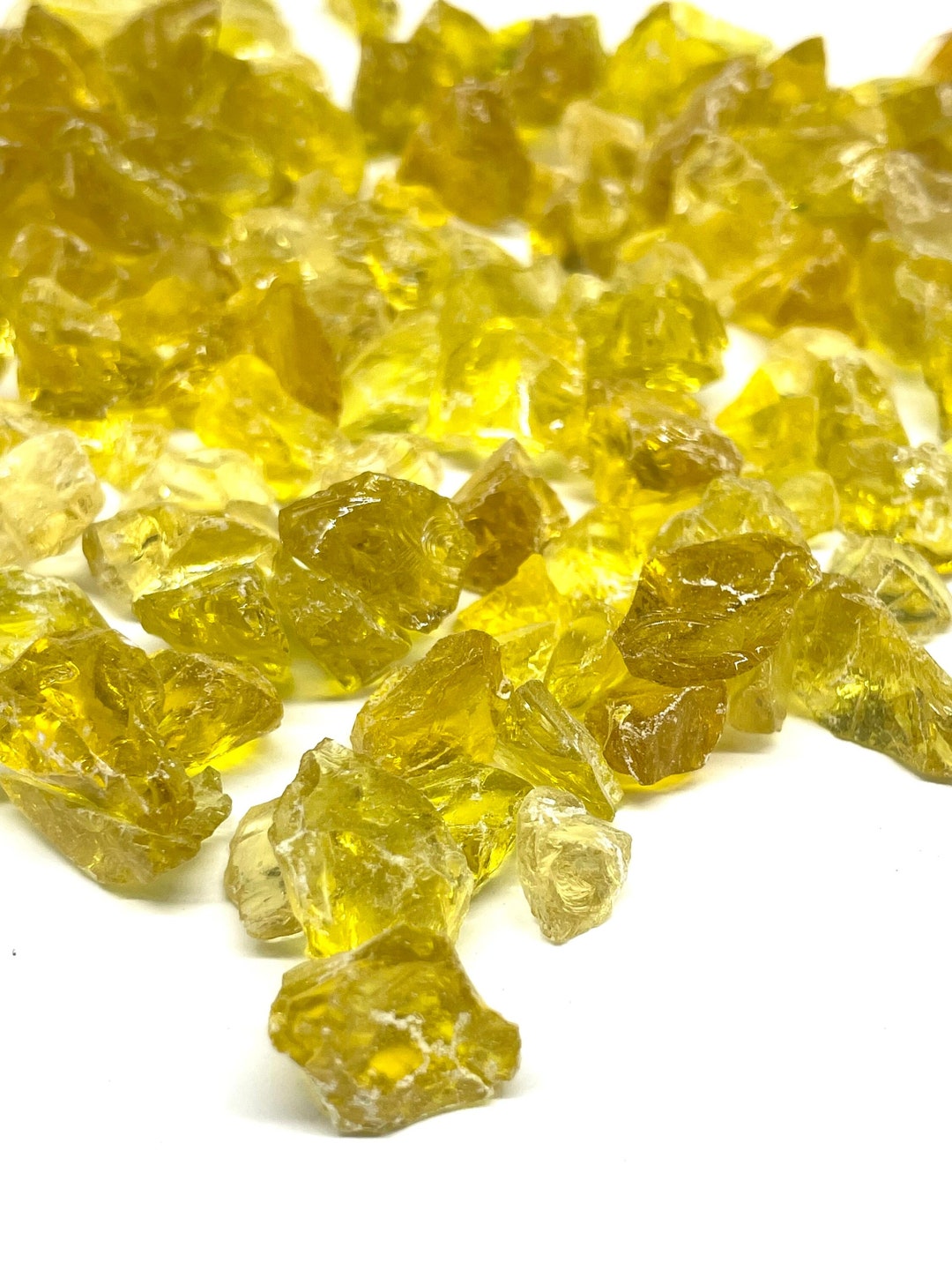 Yellow Glass Pieces for Art, Glass Gems for Mosaics, Broken Glass for ...