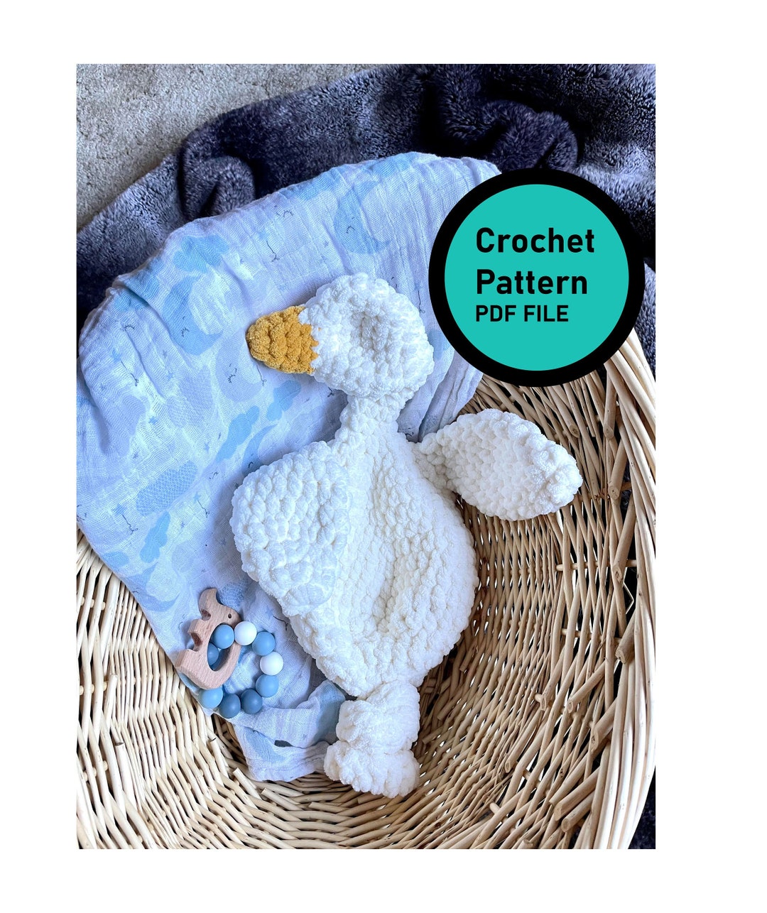 Goose Lovey Pattern for Baby, Goose Snuggler Crochet Pattern for ...