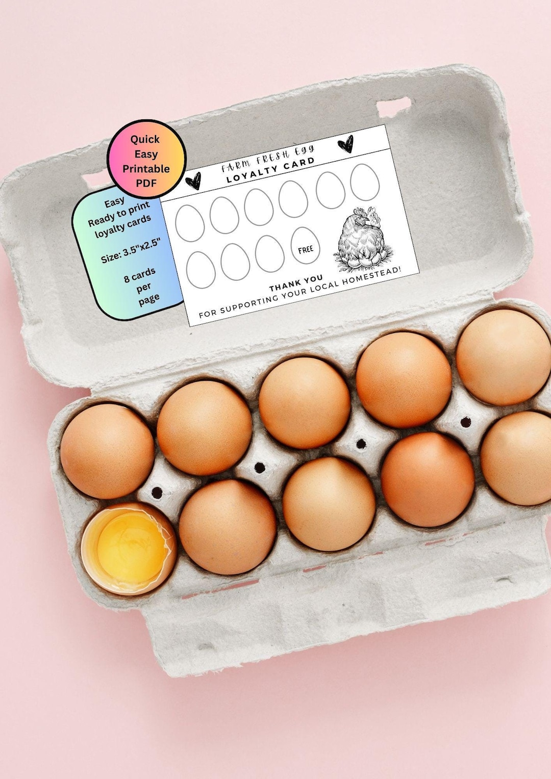 Farm Fresh Egg Loyalty Card: Printable Rewards (PDF) - Etsy