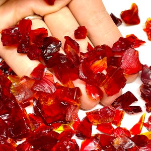 Red Glass Crystals for Resin Art, Glass Gems for Crafting, Crush Glass ...