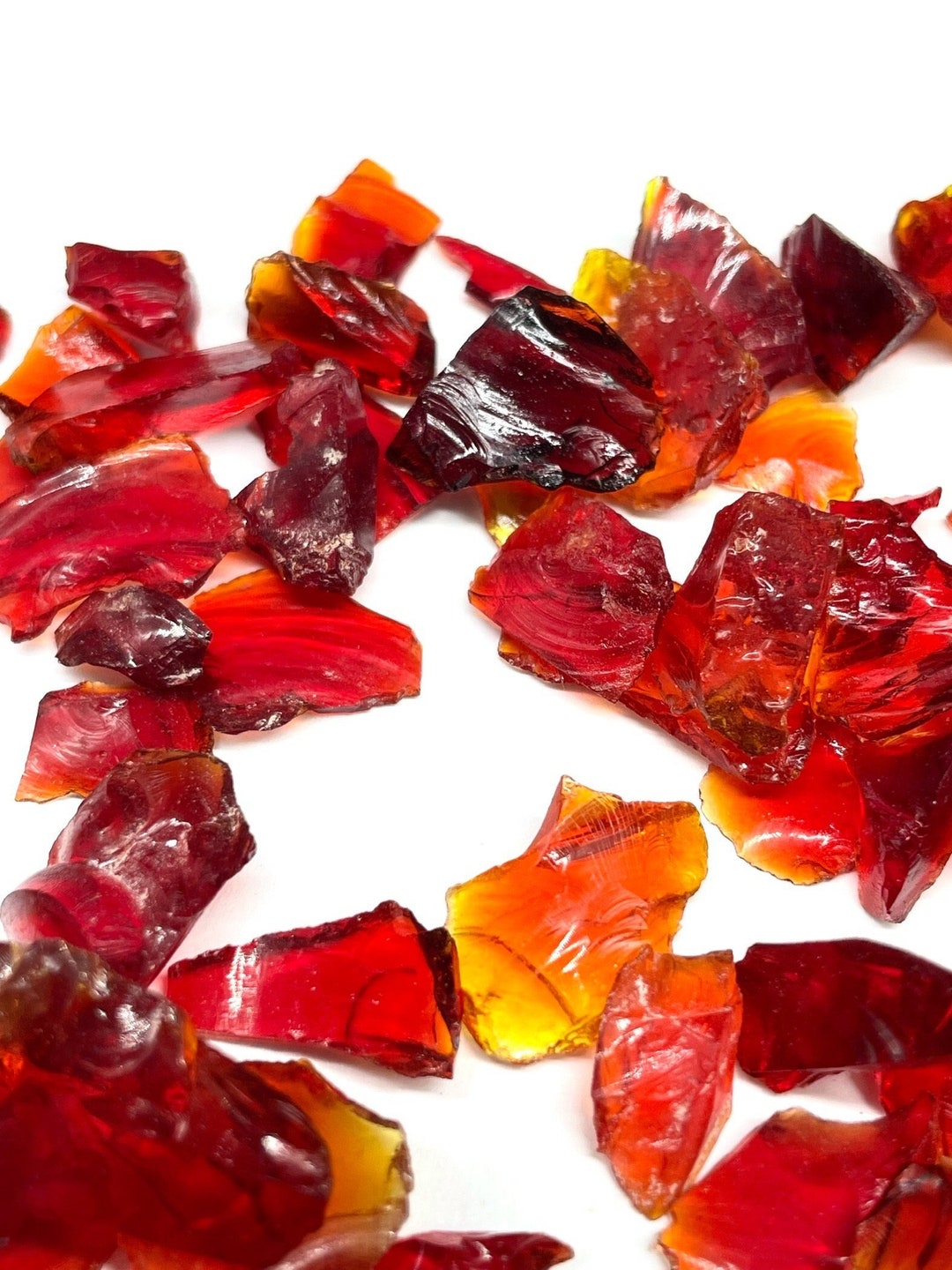 Red Glass Crystals for Resin Art, Glass Gems for Crafting, Crush Glass ...