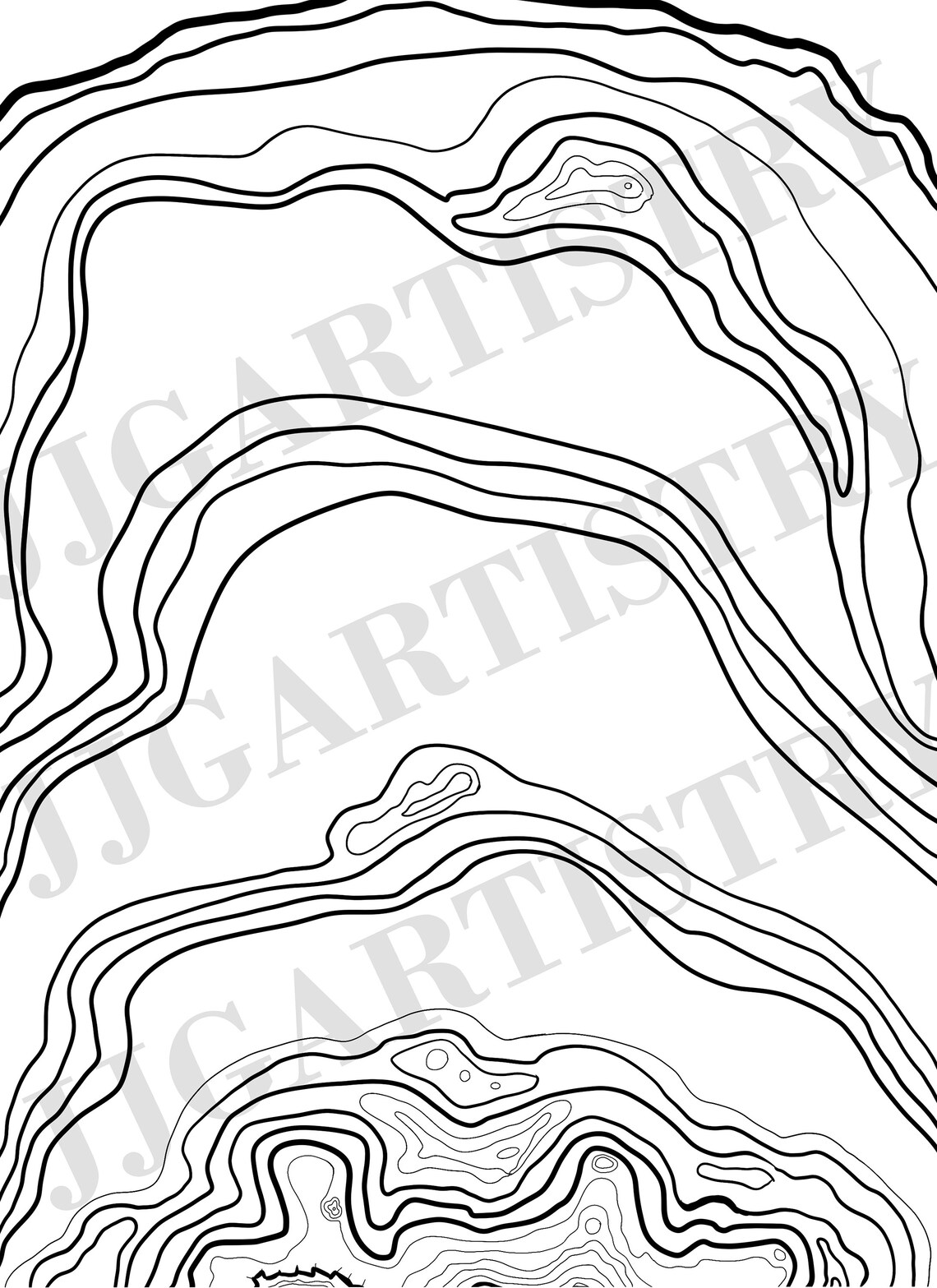 Crystal Coloring Page Bundle: Agate, Geode, Quartz (digital Download ...