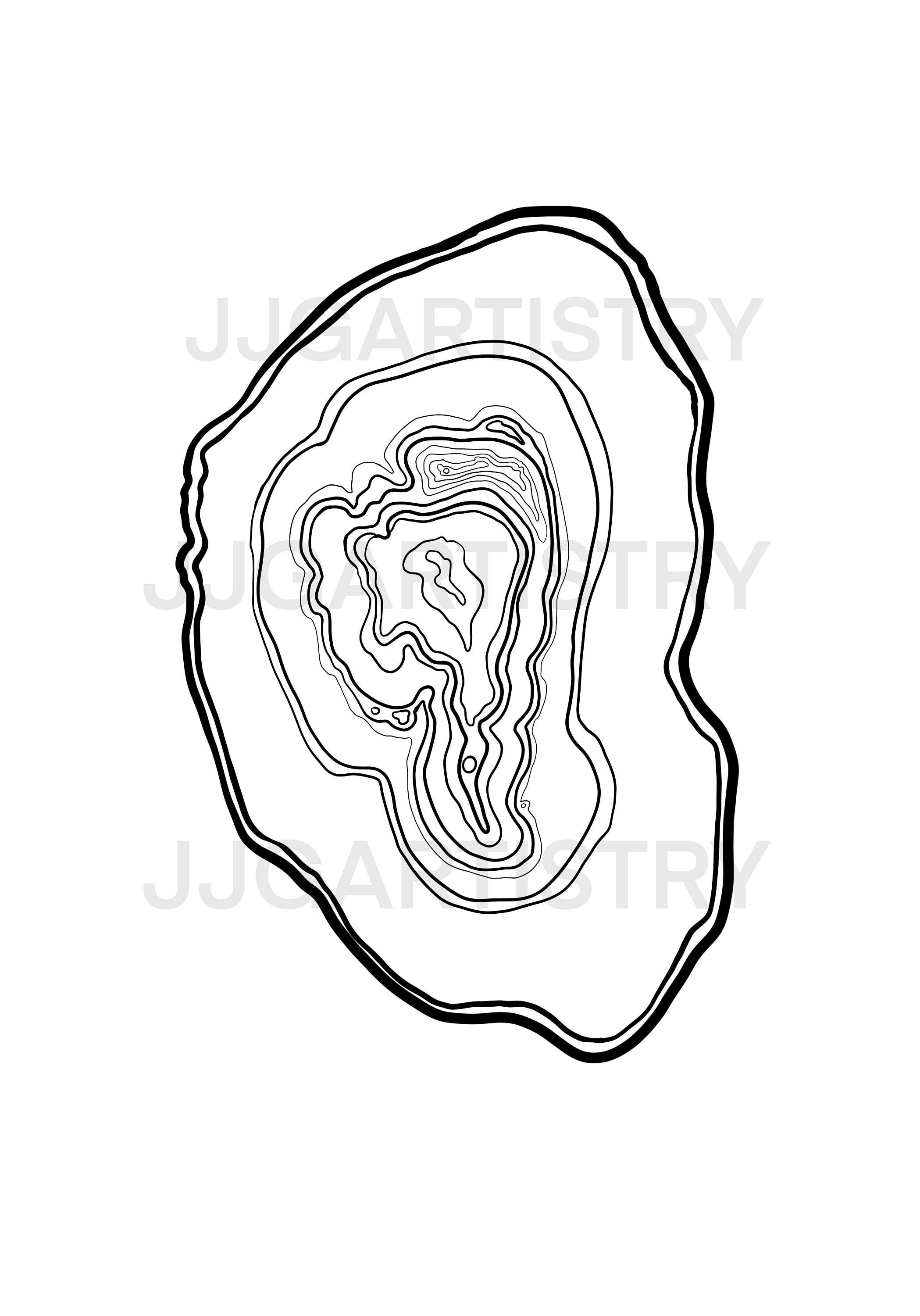 Geode Crystal Coloring Page: Printable Agate Art (digital Download ...