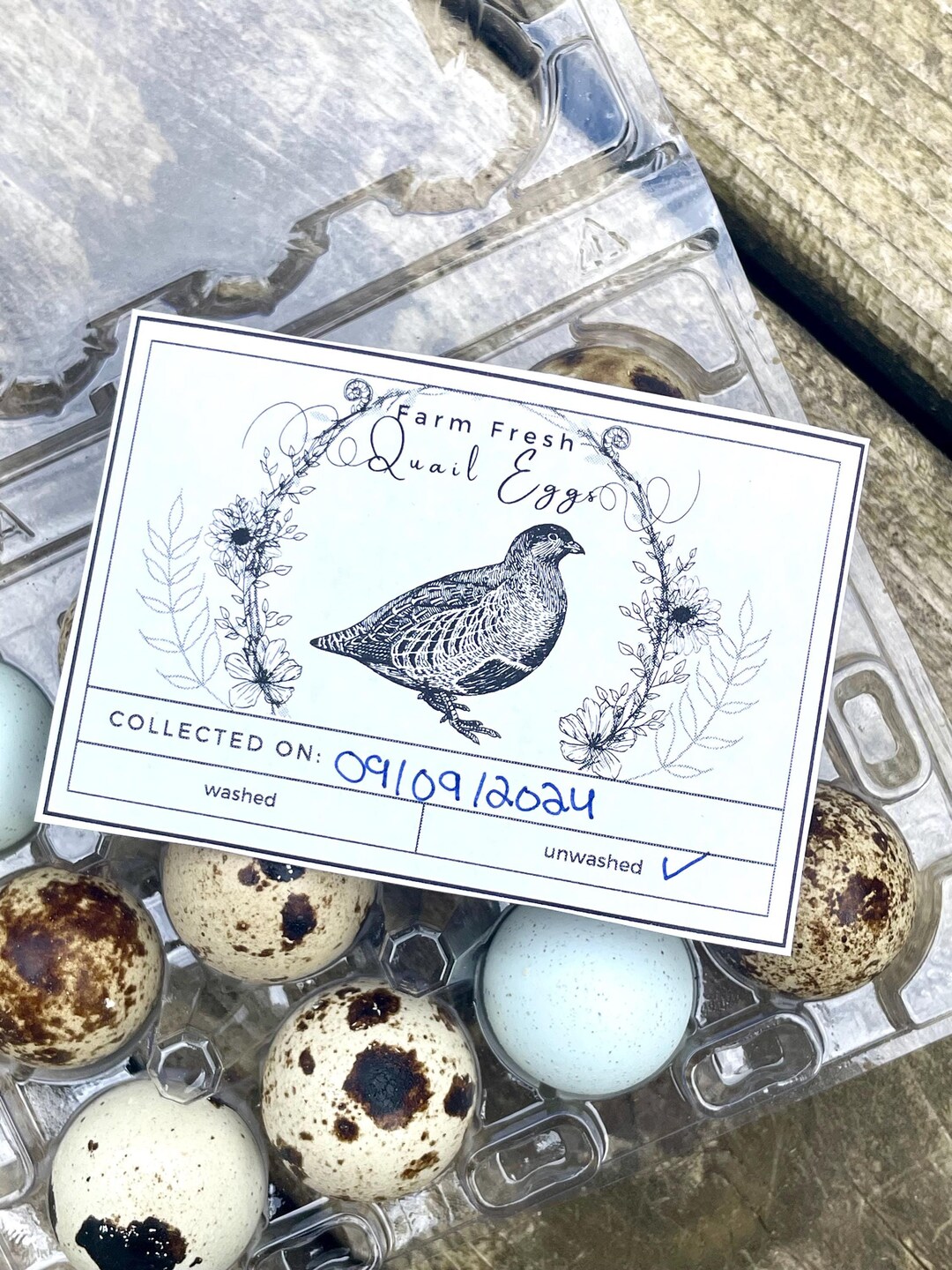 Printable Quail Egg Carton Label, Farm Fresh Egg Date Stickers for Egg ...