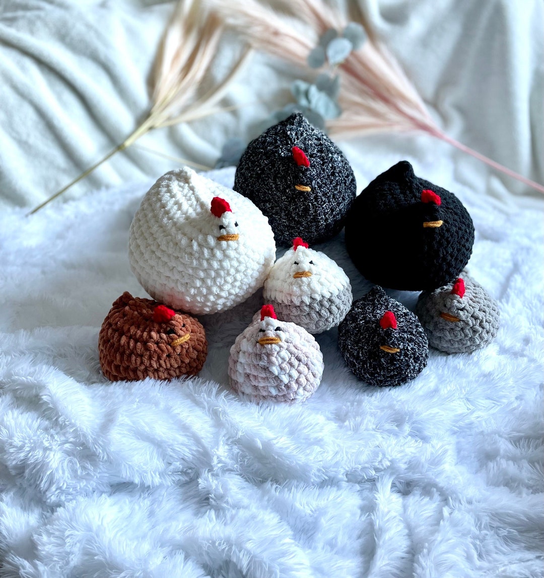 Crochet Chicken Plushie, Chicken Farmhouse Decor for Living Room ...