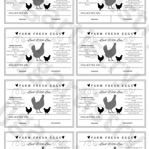 Farm Fresh Egg Carton Labels: Handling Instructions (digital Download ...