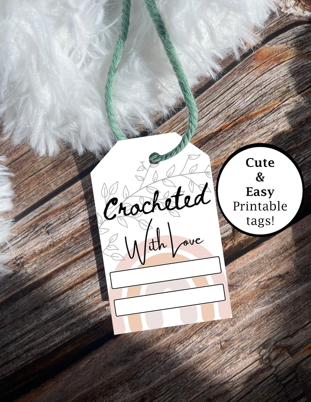 Printable Crocheted With Love Tags for Crochet Items, Cute Price Tags ...