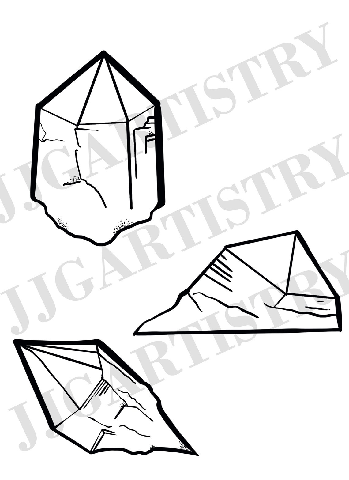 Crystal Coloring Page Bundle: Agate, Geode, Quartz (digital Download ...