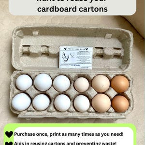 Farm Fresh Egg Handling Instructions: Carton Insert Cards (PDF Download ...