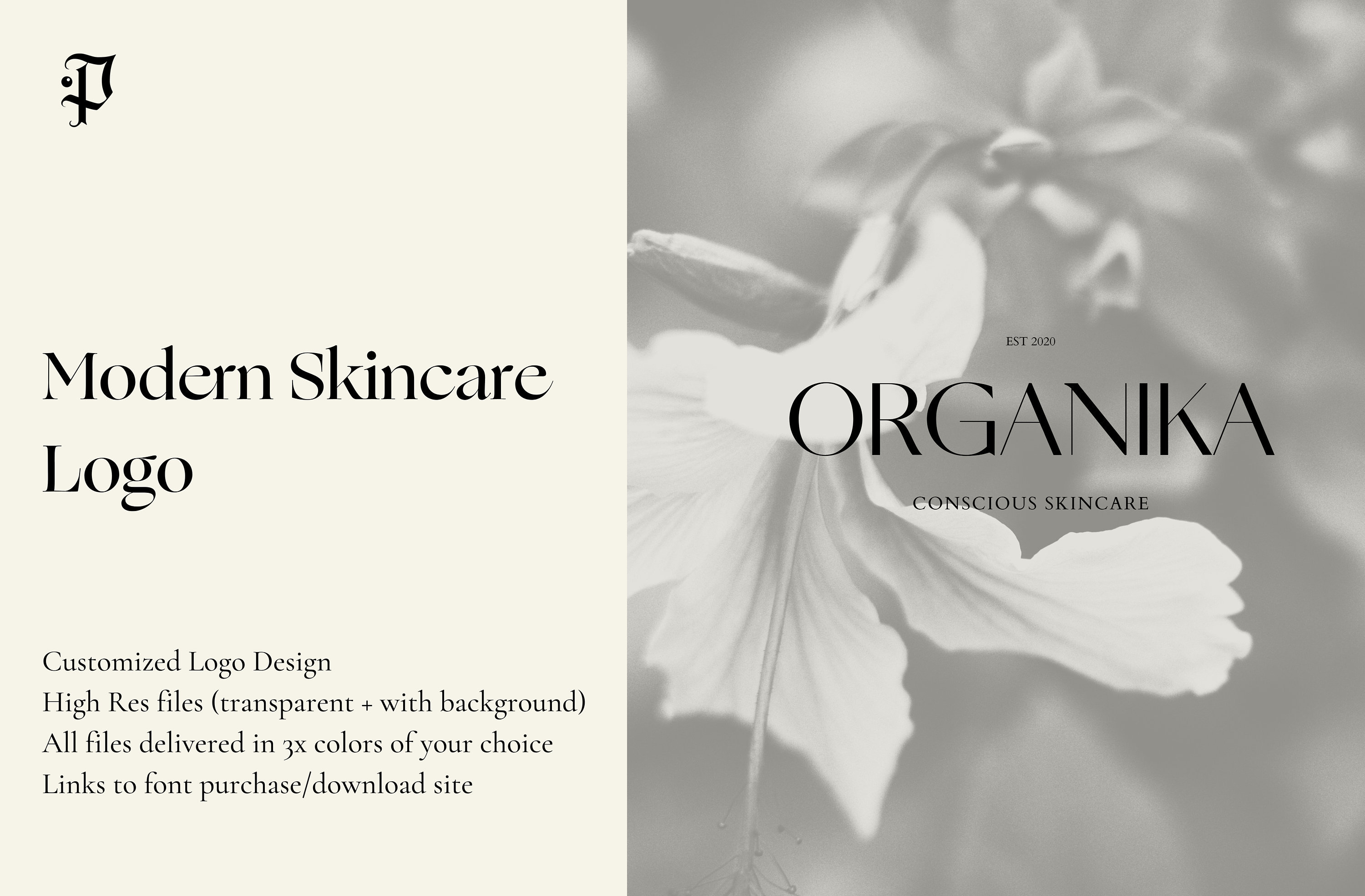 ORGANIKA Modern and Minimal Logo Design, Skincare Logo Design, Fashion ...