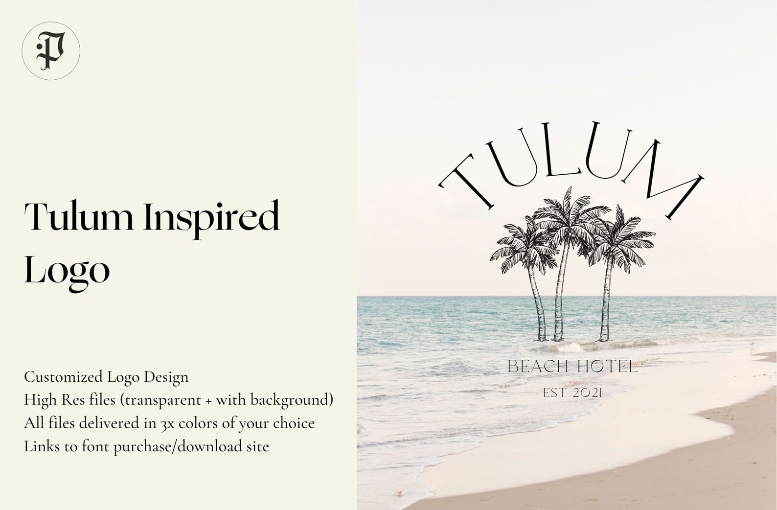 TULUM Inspired Logo Design, Beach Logo Design, Fashion Logo Design ...