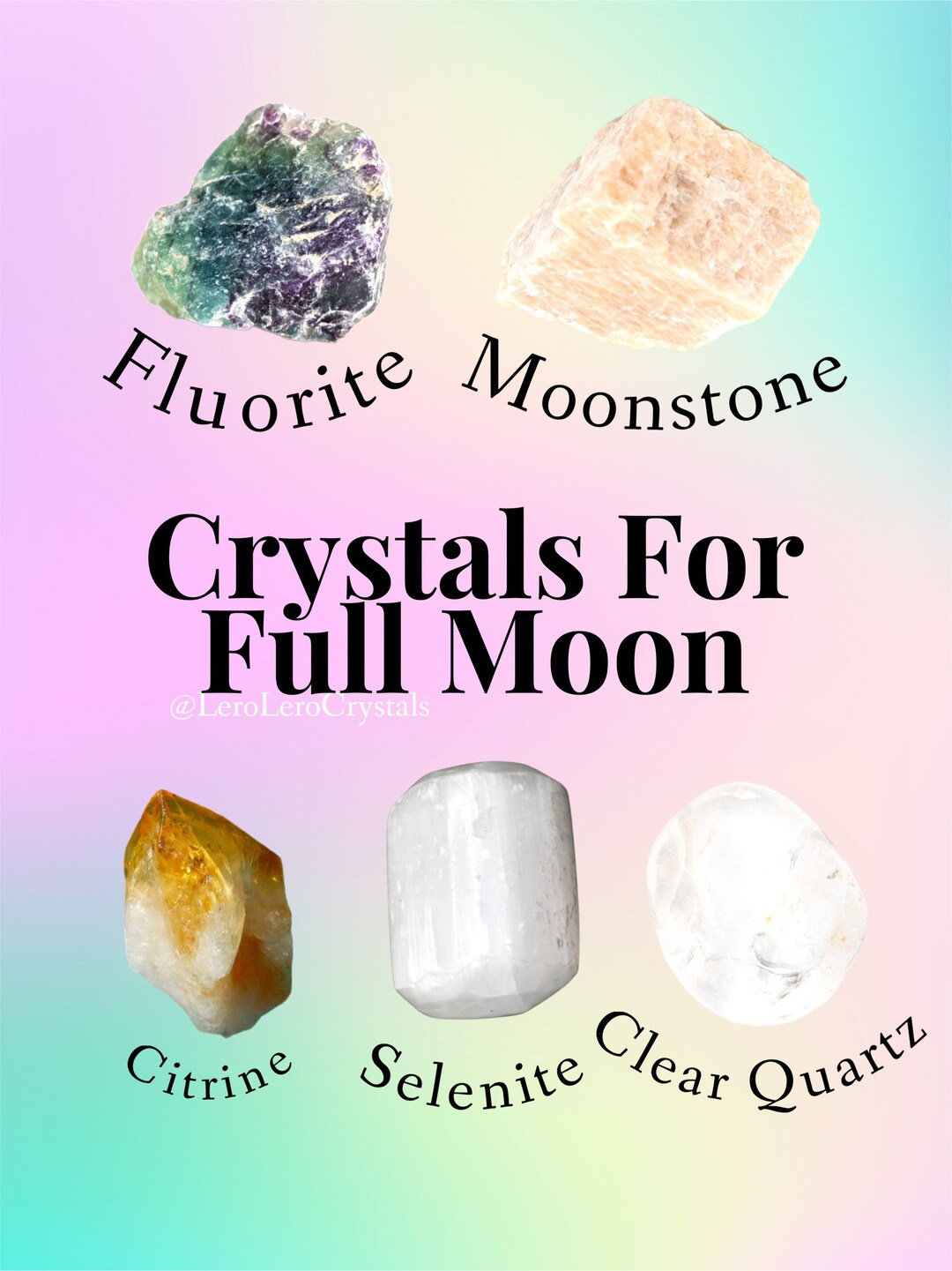 Full Moon Crystal Pack | Crystals for Full Moon | Full Moon Ritual ...
