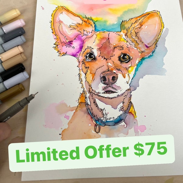 Ink Dog Portrait - Etsy